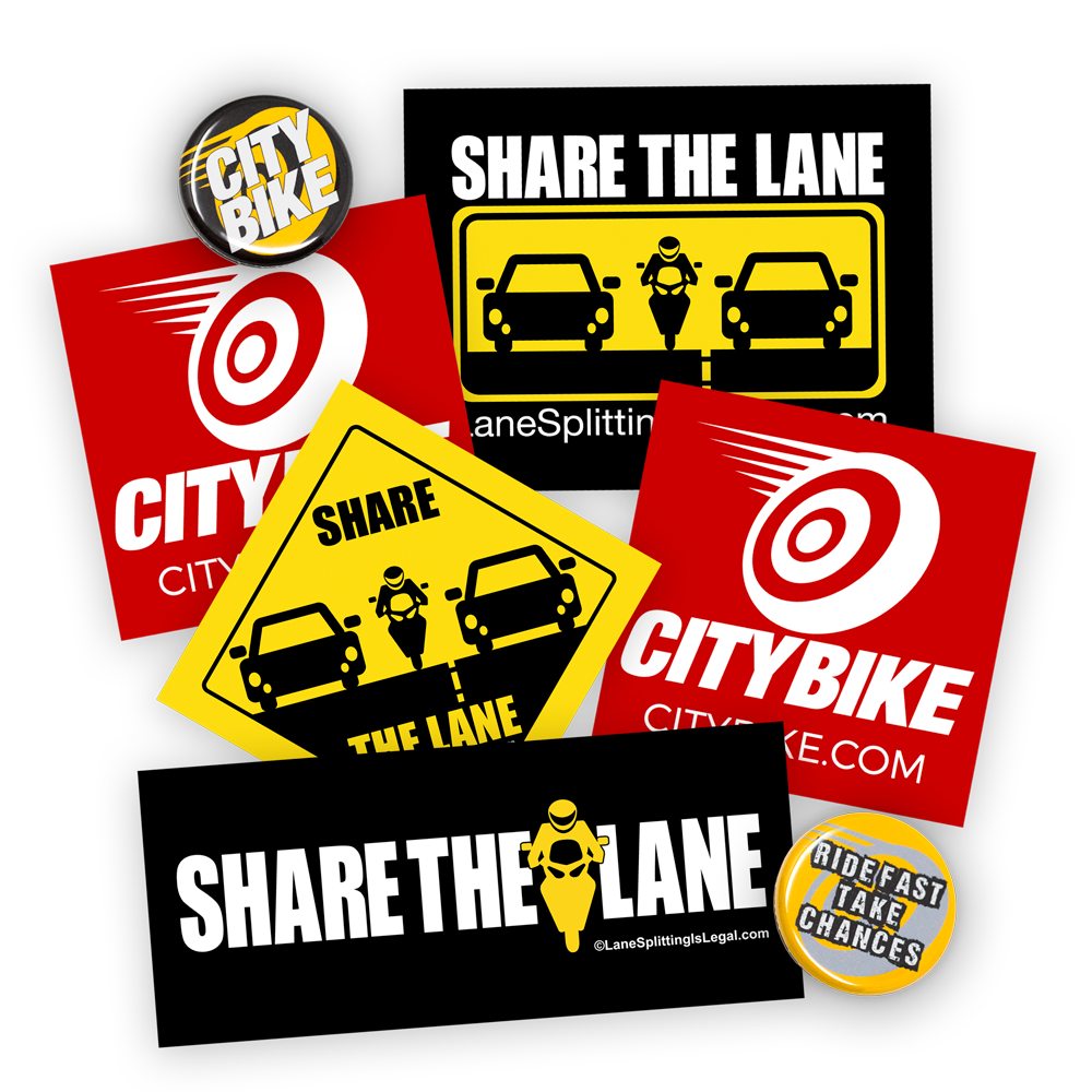 Share the Lane & Lane Splitting Motorcycle Stickers | CityBike Magazine